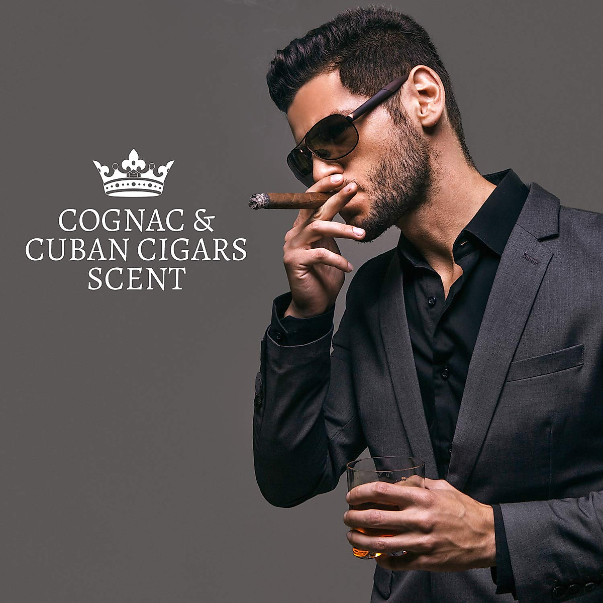 Henri et Victoria Shaving Soap For Men | Smooth Shave, Lathers Up Nicely, Long-Lasting Scent | Canadian Made by Skilled Artisan 114 g (4 oz) (Cognac and Cuban Cigars)