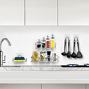 Diesisa Shower Shelves, 5 Pack Shower Organizer with Soap holder, No Drill Shower Shelf For Inside Shower With Adhesive Shower Caddy Organizers for Toilet Bathroom Dorm Kitchen