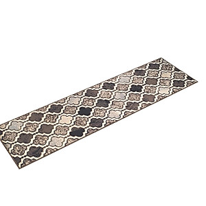 Superior Indoor Area Runner, Jute Backed, Perfect for Hallway, Living/ Dining Room, Bedroom, Office, Kitchen, Entryway, Modern Geometric Trellis Floor Decor, Viking Collection, 2' x 11', Ivory