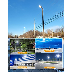 LED Parking Lot Lights 320W 250W 200W, LED Shoebox Light 5000K Adjustable Arm Mount, UL Listed Outdoor Pole Light with Photocell, IP65 Waterproof Commercial Street Area Lighting 100-277V (2 Pack)