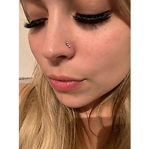 QWALIT Nose Rings Nose Rings Hoops Double Hoop Nose Rings for Women Nose Piercings Jewelry Double Nose Ring for Single Piercing Nose Studs Nose Rings Studs Gold