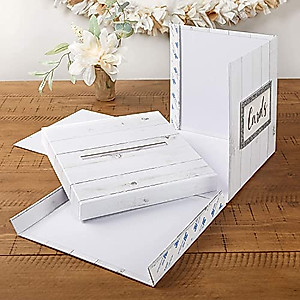 Kate Aspen White Rustic Wood Gift/Wedding Card Box, Money Box, Farmhouse Decorations For Reception or Party - Unique Decor