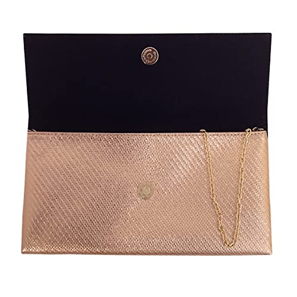 JNB Metallic Flat Clutch, Rosegold