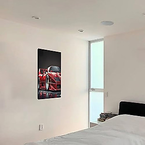 Car Poster Ferrari F40 Supercar Posters Racing Car Canvas Wall Art For Boy's Bedroom SuperCar Wall Decor Frame-style 24x36inch(60x90cm)