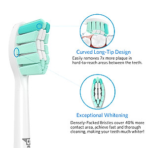 Replacement Heads for Aquasonic - Replacement Brush Head Compatible with Black Series, Black Series Pro,Vibe Series,Duo Pro, Duo Series Pro – Awesome Design from Senyum - 8 Packs