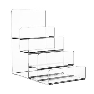 DOITOOL 4- Tier Acrylic Wallet Display Stand Holder, Handbag Purse Display Stand Jewelry Display Riser Purse Handbag Organizer
