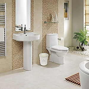 Le Bain Paris Collection by Ben&Jonah Heavy Porcelain Waste Basket (9.5"H x 8" Top Diameter, 7" Bottom Diameter)