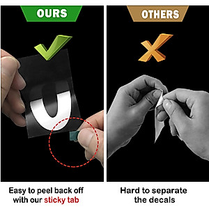 Mailbox Numbers, 5 Sets 4 Inch Mailbox Numbers for Outside, Modern Number Mailbox Stickers, Vinyl Reflective Mailbox Numbers, Strong Adhesive Numbers for Mailbox, Reflective Numbers for Mailbox with Sticky Tabs for Easy Backing Peeling