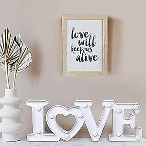 Cheerin Love Sign Decoration – Table Top Decor for Valentines Day – Wedding Decorations – Marquee Light Up Signs – Anniversary Engagement Proposal Party Favor (White)