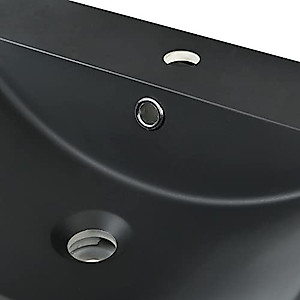 Polibi 30" Bathroom Vanity with Single Sink, Bathroom Cabinet with Metal Frame and Base Wooden Cabinet, Black