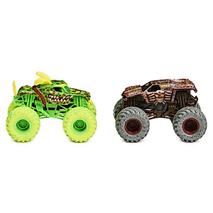 Monster Jam 2020 Zombie vs Hunter 1:64 Scale 2-Pack, Monster Mutt Dalmatian VS Max-D Maximum Destruction
