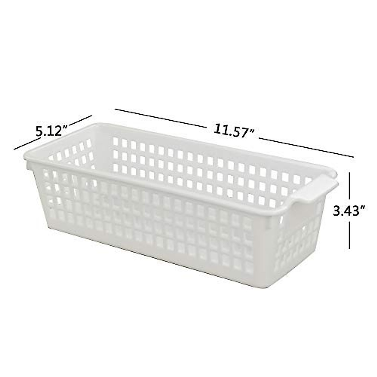 Utiao Plastic Storage Organizer Basket Trays, White, Grey, Black(6 Packs)