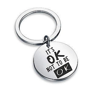 SEIRAA Mental Health Awareness Gift It's Ok Not To Be Ok Keychain Awareness Jewelry Suicide Prevention Gift (It's Ok)
