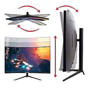 Sceptre 32 inch Curved 2K Gaming Monitor QHD 2560 x 1440 up to 165Hz 144Hz 1ms HDR400 400 Lux AMD FreeSync Premium, Height Adjustable DisplayPort HDMI Build-in Speakers Machine Black (C325B-QWD168)