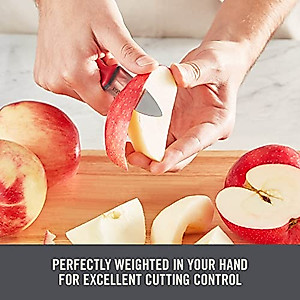 Zakarian by Dash 2 Piece Chef Grade German Steel Paring Knife Set with Smooth and Serrated Blades for Chopping, Dicing, Mincing, Slicing and More – Cranberry