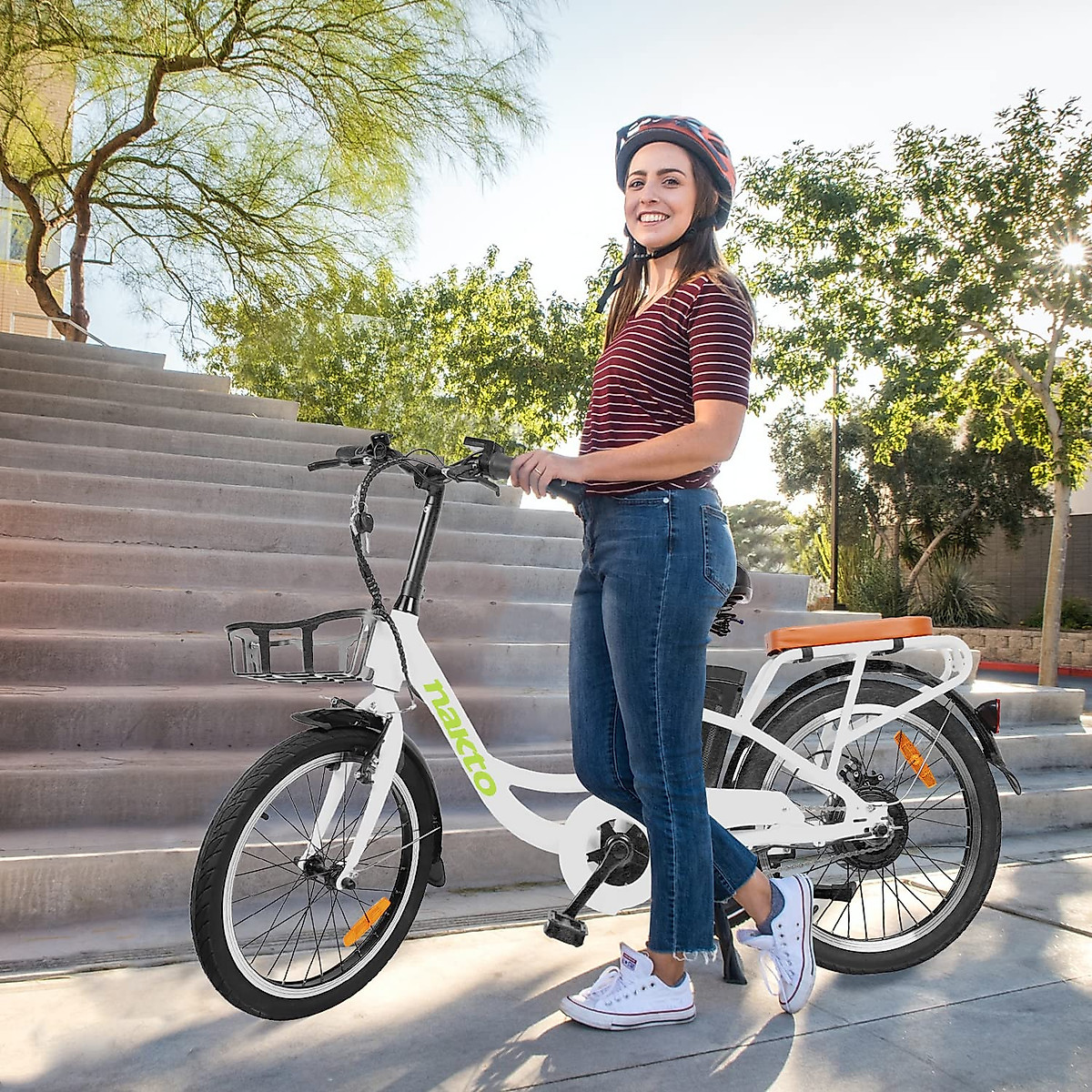BRIGHT GG Electric Bike for Adults 20" 250W Electric Bicycle with 36V10AH Lithium Battery, Charger and Locks