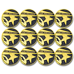 SHOP AWARDS AND GIFTS Star Performer Lapel Pins for Students, Appreciation, Reward, School, Employee Recognition, Bulk Pack of 12, Poly Bagged, 3/4 Inch