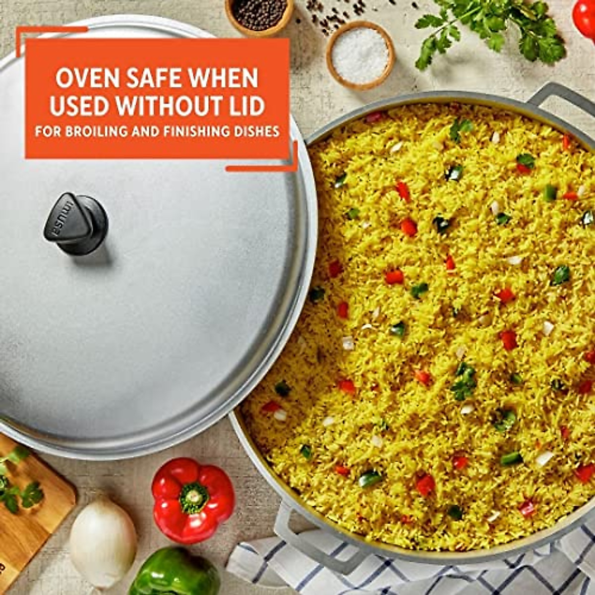 IMUSA USA Traditional Oversided Colombian Caldero 26.8-Quart/50cm, Silver