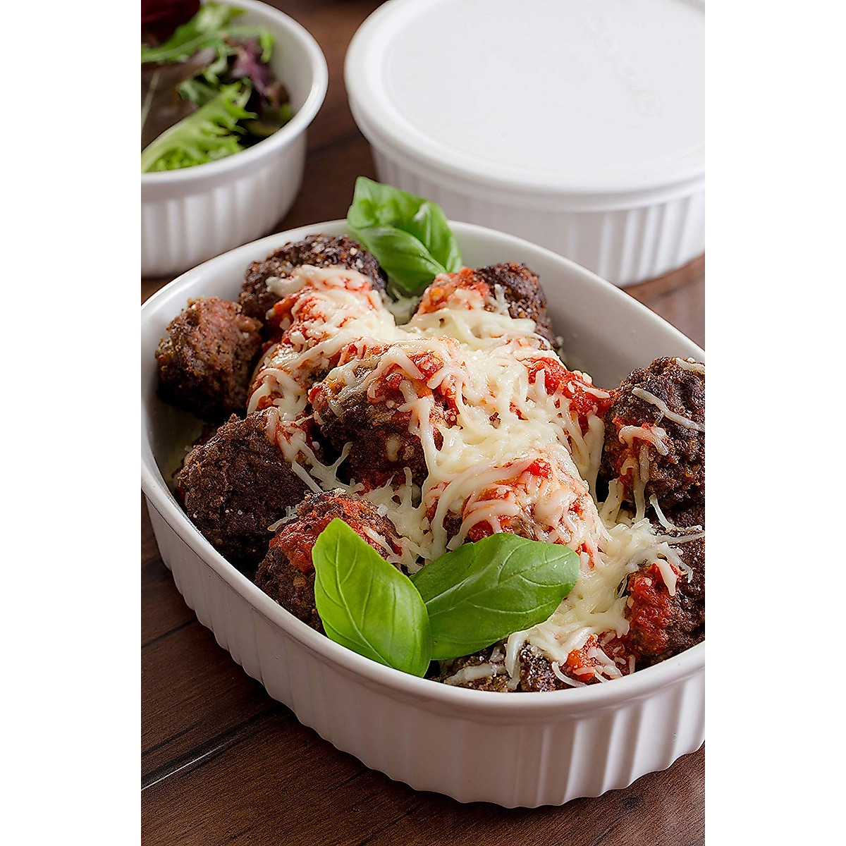 CorningWare French White 12-Pc Ceramic Bakeware Set with Lids, Chip and Crack Resistant Stoneware Baking Dish, Microwave, Dishwasher, Oven, Freezer and Fridge Safe