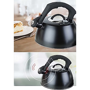 Sound Kettle with Temperature Gauge,Stainless Steel Kitchen Whistle Kettle,Water Temperature Display Sound Kettle 2.5L,Gas Stove Kettle,Camping Hob Kettle