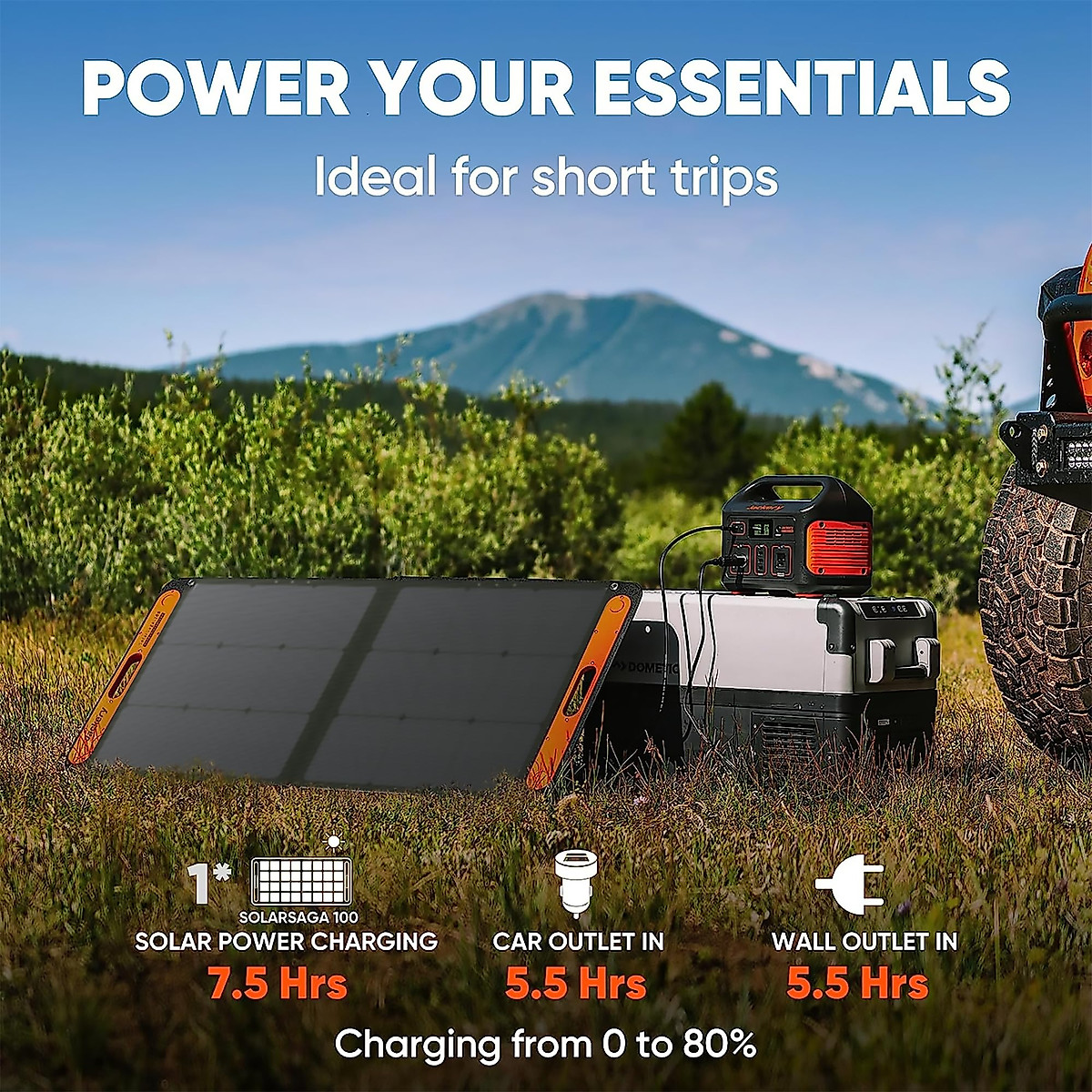 Jackery Solar Generator Explorer 500, 518Wh Portable Power Station Mobile Lithium Battery Pack with 1xSolarSaga 100 for RV Road Trip Camping, Outdoor Adventure