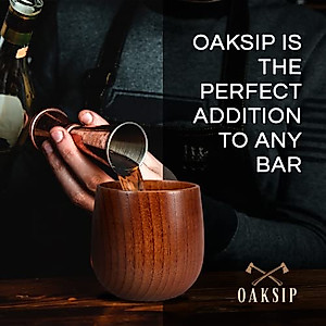 Oaksip The Original Wooden Bourbon Drinking Glass Bourbon Gifts for Men | Finished Wooden Old Fashioned Glass | Great Whiskey Gifts for Men, Dad, or Brother | Perfect Gifts For Men Who Have Everything
