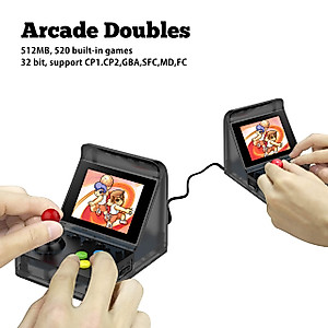Handheld Game Console, Retro Arcade Mini Game Console for Game Player with 3 Inch 512 Games 32 Bit Portable Game Console,Birthday Gift for Children (Black)