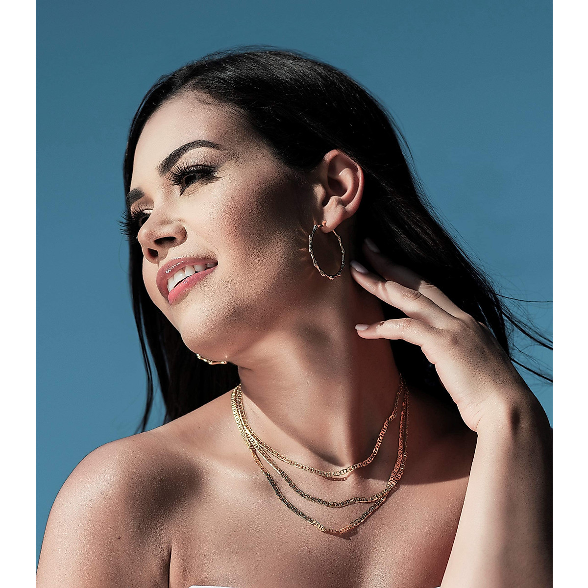 Barzel Mariner Chain Necklace for Women, 18K Gold Plated Mariner Chain (20 Inches, 3MM Gold)