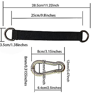 AIVOOF Swing Hanging Straps, 2 PCS 24cm / 9.45inches Tree Swing Straps Hanging Kit Heavy Duty Hanging Straps Holds 440 lbs with Carabiner Perfect for Tree Swing Seat, Hammock, Plank