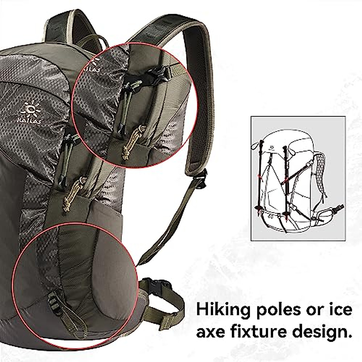 KAILAS Hurricane 20L Small Hiking Backpack Lightweight Daypack for Women Men Travelling Camping Outdoor Trekking Dark Green