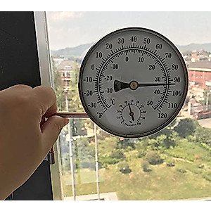 4-Inch Brass Swivel Thermometer with Humidity Function