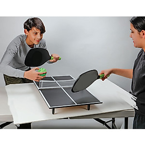 Pickle Ball Set with Net for Home, Portable Pickleball Net Set Indoor Pickleballs. Pickleball Set with Net Wooden Tabletop Desktop Portable Pickleball Court Pickleball Starter Set for Adults