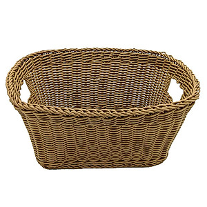 Cabilock Woven Storage Basket Large Storage Container with Handles Rustic Decorative Rattan Storage Basket for Laundry Bedroom Bathroom (Bottom 11.8x7.9x7.9 inch)