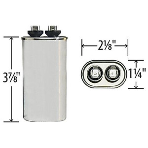 GE Genteq Oval Capacitor 20 uf MFD 370 Volt 27L1002BZ3 27L1002