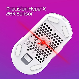 HyperX Pulsefire Haste 2 – Wireless Gaming Mouse- Ultra Lightweight, 61g, 100 Hour Battery Life, Dual Wireless Connectivity, Precision Sensor - White