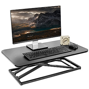 VIVO Economy Single Top Height Adjustable 29 inch Standing Desk Converter, Sit Stand Tabletop Monitor and Laptop Riser Platform Workstation, DESK-V000U