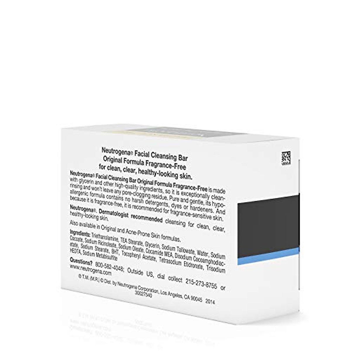 Neutrogena Original Fragrance-Free Facial Cleansing Bar with Glycerin, Pure & Transparent Gentle Face Wash Bar Soap, Free of Harsh Detergents, Dyes & Hardeners, 3.5 oz