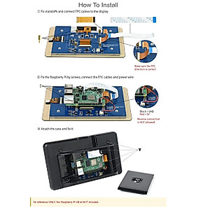 for Raspberry Pi 7inch Capacitive 800×480 Touch Display Screen with Protection Case 5MP Front Camera and DSI Interface for Raspberry Pi 4 Model B @XYGStudy (7inch DSI LCD (with cam and case))
