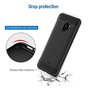 JETech Slim Fit Case for Samsung Galaxy S9 (NOT for Plus +), Thin Phone Cover with Shock-Absorption and Carbon Fiber Design (Black)