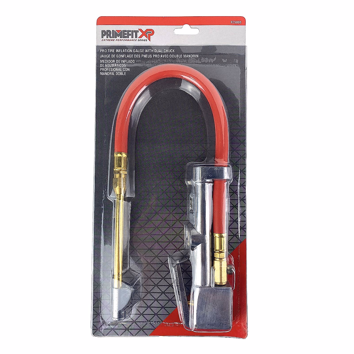 Primefit XC5000 Pro Tire Inflator and Deflator with Dual Chuck and Built in Magnified Gauge