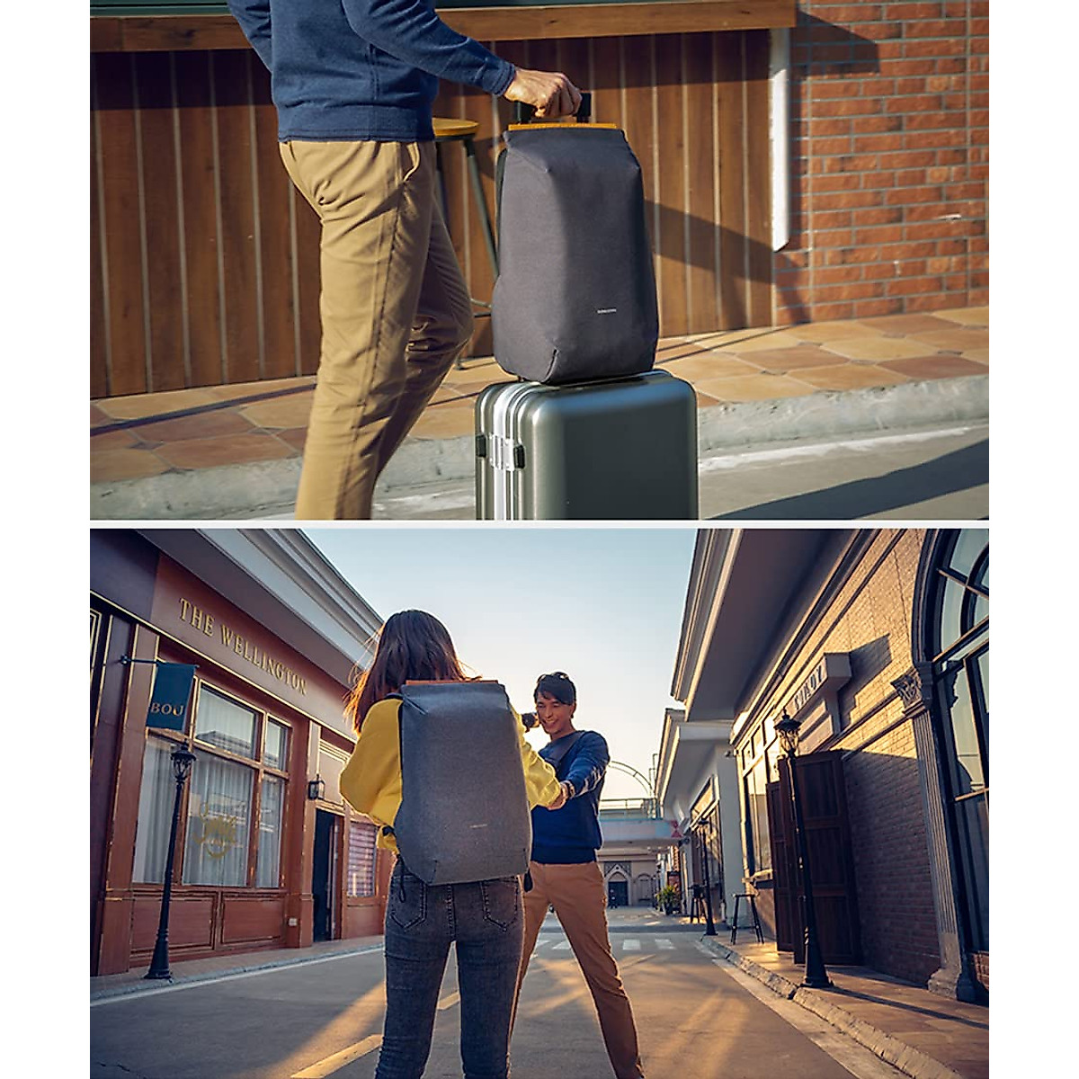 Simple Anti Theft Laptop Backpack with USB Charging Port Men Women Business Commuter Durable Waterproof Computer Rucksack College Bookbag for 15.6 Inch Black