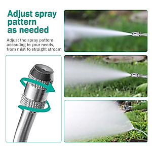 29 Inches Sprayer Wand,Adjustable Universal Sprayer Wand with 3/8" Brass Barb, Stainless Steel Replacement Sprayer Wand with Shut off Valve (3/8" Barb Sprayer Wand)