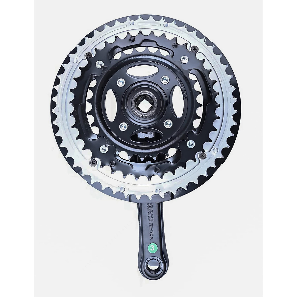 FOMAS MTB Crankset,Mountain Bike Crankset,9 Speed Square Taper crankset,Chain Ring Set,Speed crankset for Bicycle.170mm Crank Arm, Chainring Front Sprocket Suitable for 9/16" Pedal.