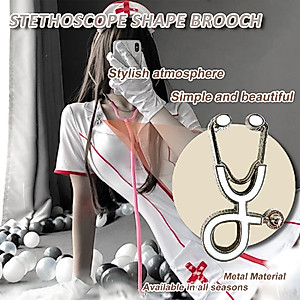 10 PCS Stethoscope Brooch Pins Nurse Doctor Pins Stethoscope Enamel Lapel Pin Schoolbag Pin Badges for Medical Students Clothing Bags Women Men Children Medical Assistant Gifts, Cartoon Jewelry Gift