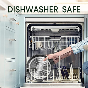 Ecowin 1.5 Quart Saucepan with Lid, Non Stick Small Sauce Pot with Pour Spout, Nonstick Granite Coating Small Pot with Bakelite Handle, Induction Compatible, Dishwasher and Oven Safe, PFOA Free