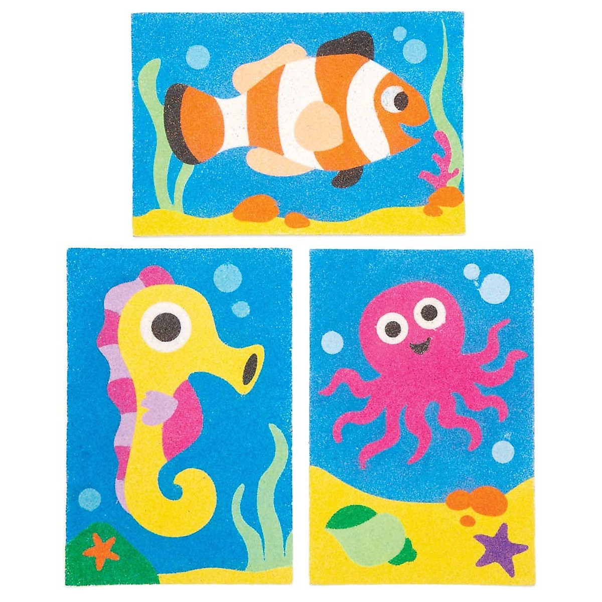 Baker Ross AW378 Sealife Sand Art Pictures (Pack of 8), Assorted
