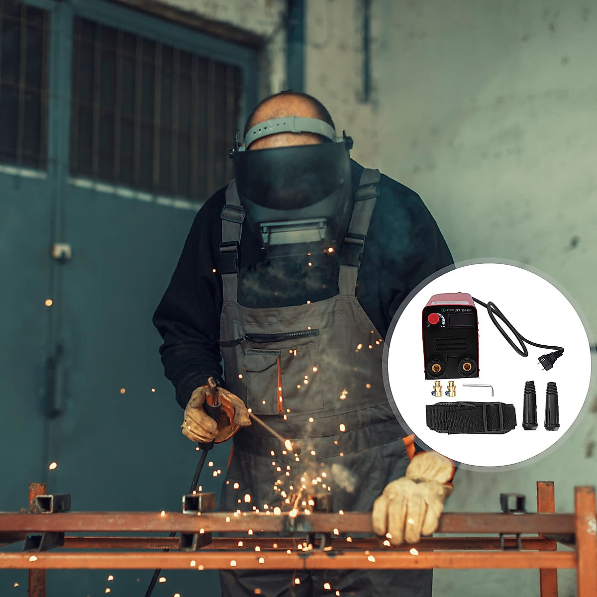 TEHAUX 1 Set Portable 110V Mini Electric Welding Machine IGBT DC Inverter Stick Welder