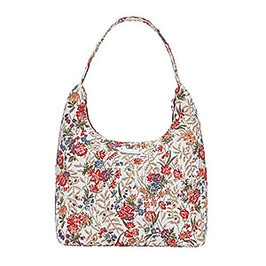 Signare Tapestry Hobo Shoulder bag slough purse for Women with Flower Meadow Design