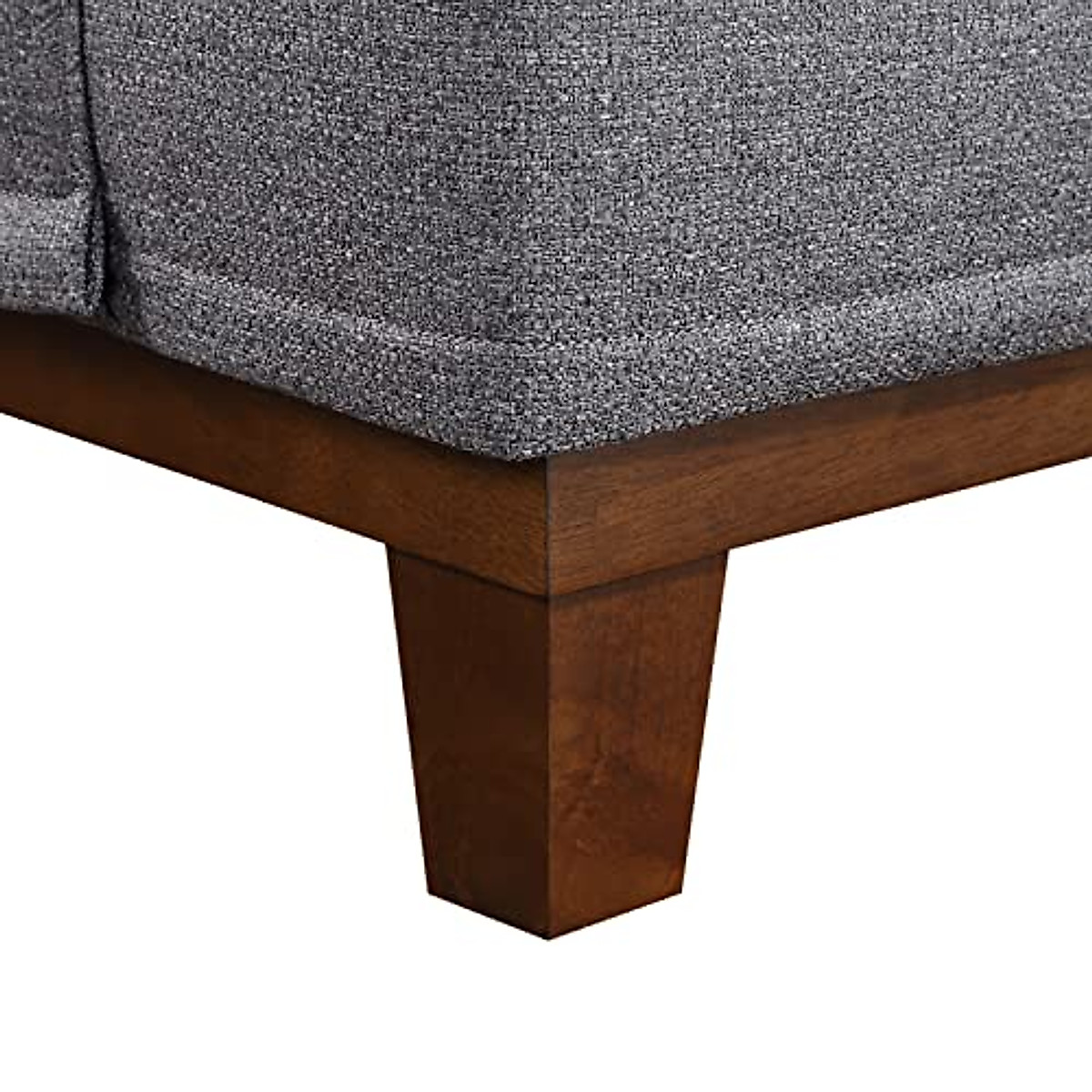 Bridgevine Home Modern 80 Inch Sofa Couch with Dark Walnut Accent Wood Base, for Living Room Easy Clean Couch, Deep Seating Reversable Memory Foam Cushions, Marcus Alabaster Grey, Avalon Grey