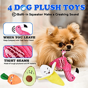 22 Pack Dog Chew Toys for Puppy Small & Medium Breed Dogs with Rope Toys & Dog Toy Basket, Treat Balls, Flamingo Plush Squeaky Toys, Puppy Teething Toys, Promote Dog Dental Health, Exercise & Bonding